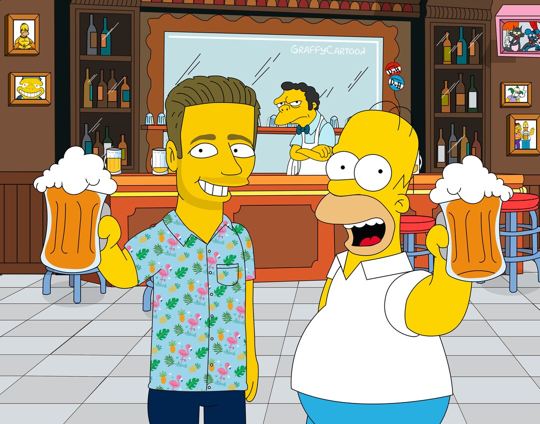 Simpsons Portrait, Turn Me Yellow Simpsons Family Portrait, Custom ...