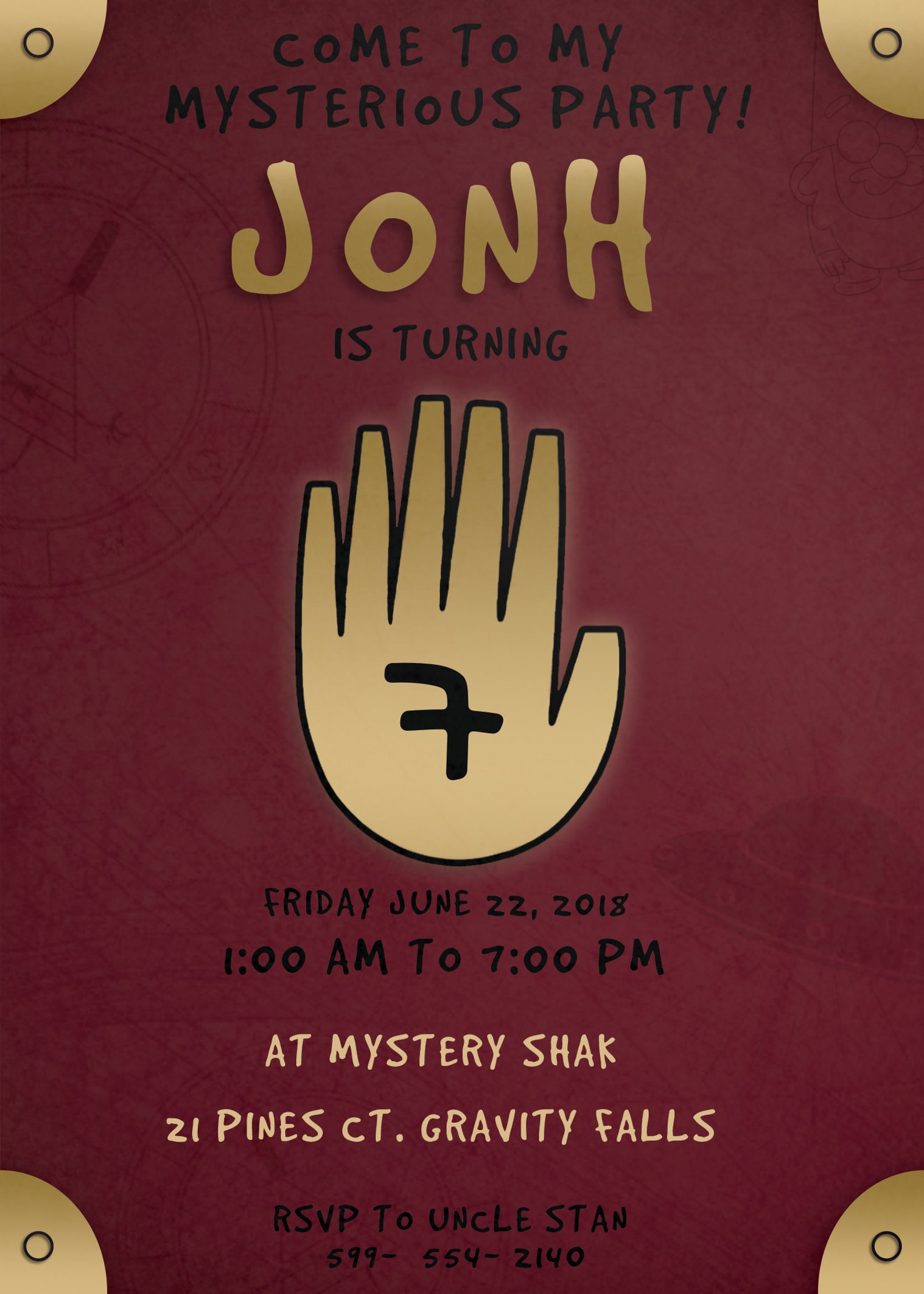 Gravity Falls Invitation Awesome Gravity Falls invitation | Etsy