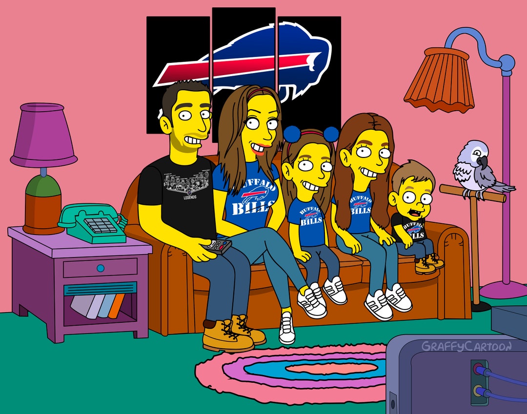 Simpsons Portrait, Turn Me Yellow Simpsons Family Portrait, Custom ...