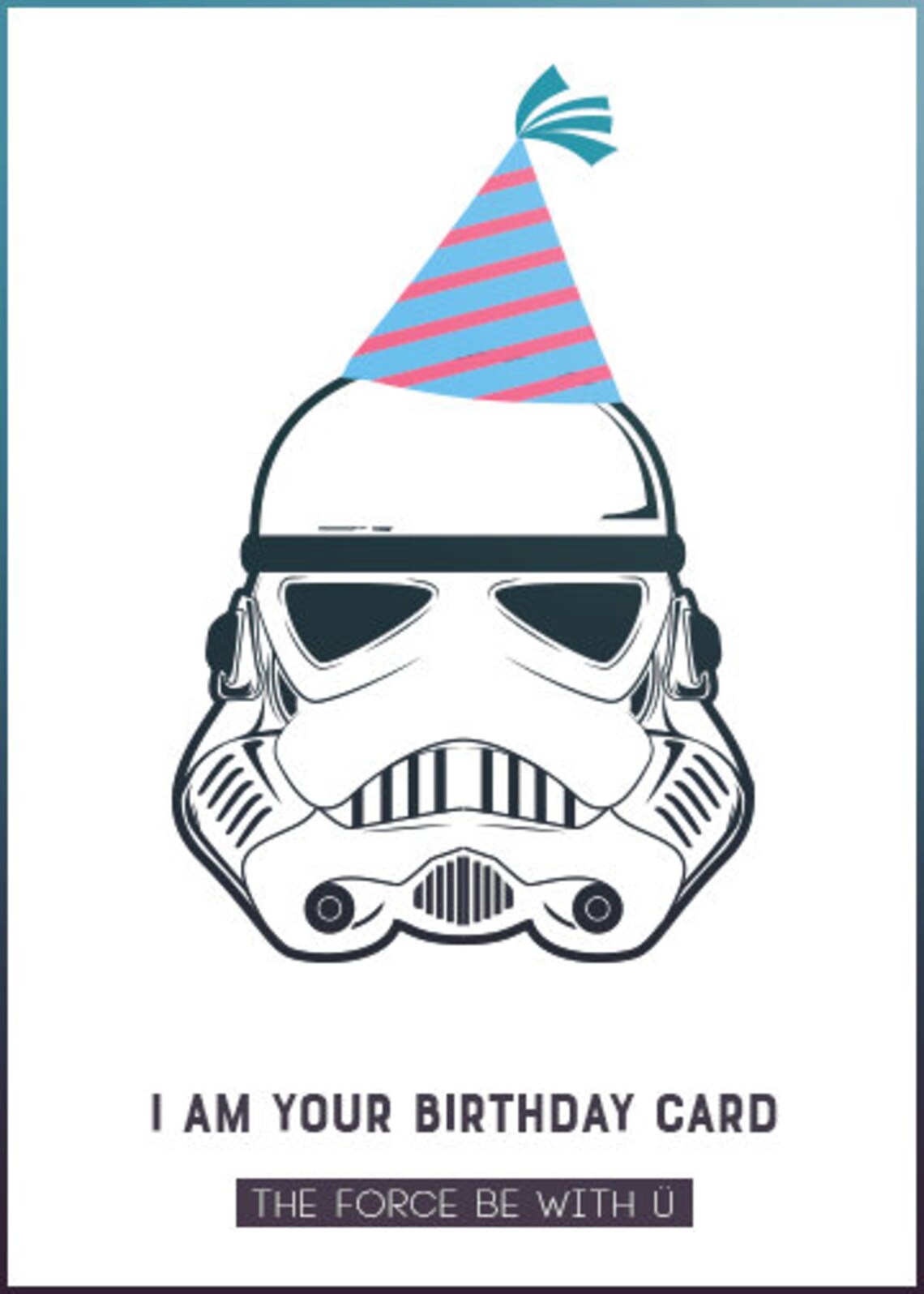 Star Wars Birthday Card Star Wars Trooper Birthday Party | Etsy