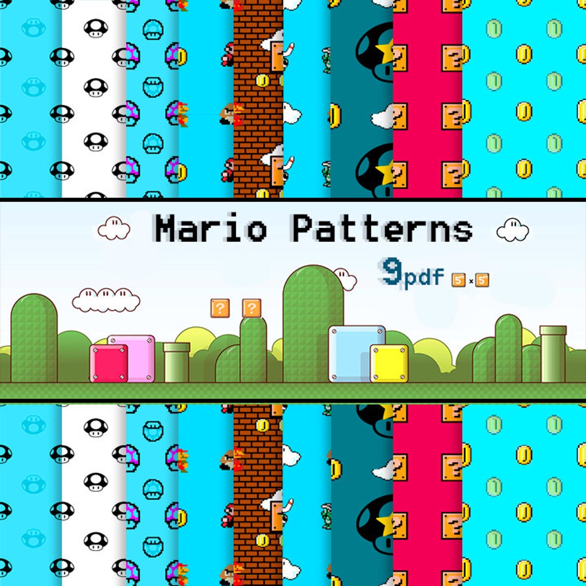 Mario Bros Paper OFFER 80% off SALE Mario Bros Digital Paper | Etsy