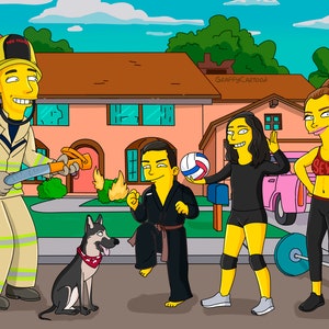 Simpsons Portrait, Turn Me Yellow, Simpsons Family Portrait, Custom ...