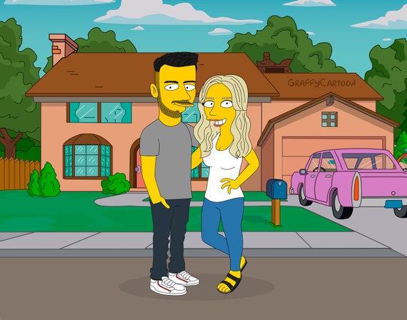 SALE Simpsons Portrait Custom Cartoon Fathers Gifts custom - Etsy
