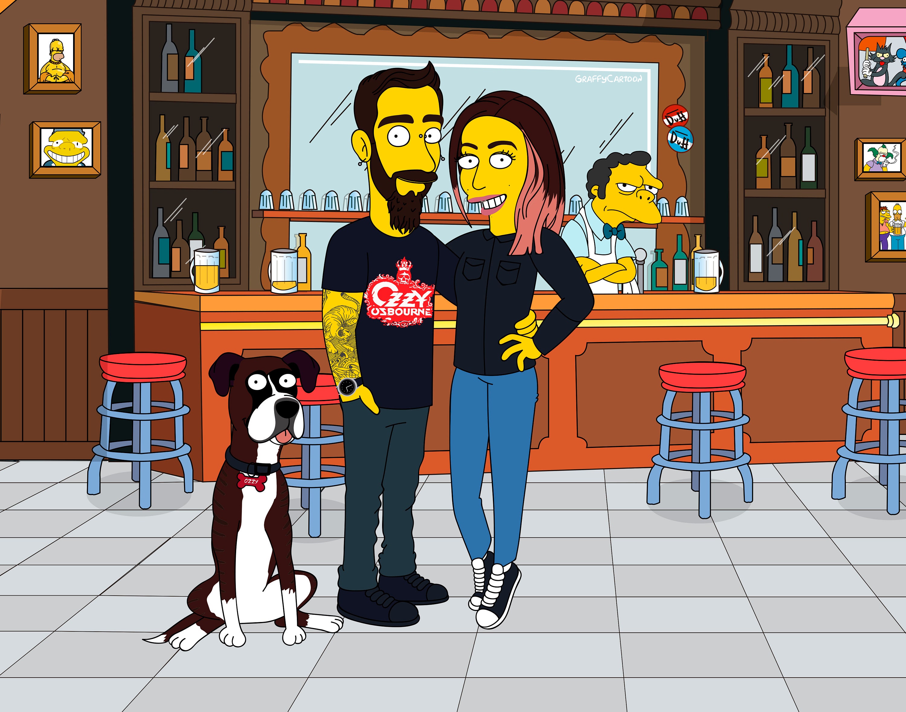 Simpsons Portrait turn me yellow Simpsons Family Portrait | Etsy