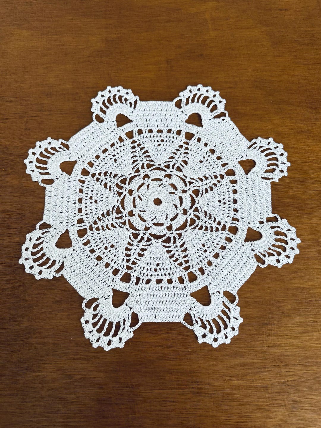 White Handmade Crochet Doily, Lace Table Doily, 34 Cm 13.5 Inch - Etsy