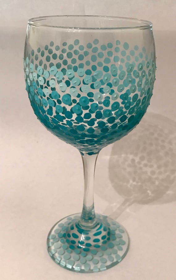 Hand Painted Ombré Wine Glass | Etsy