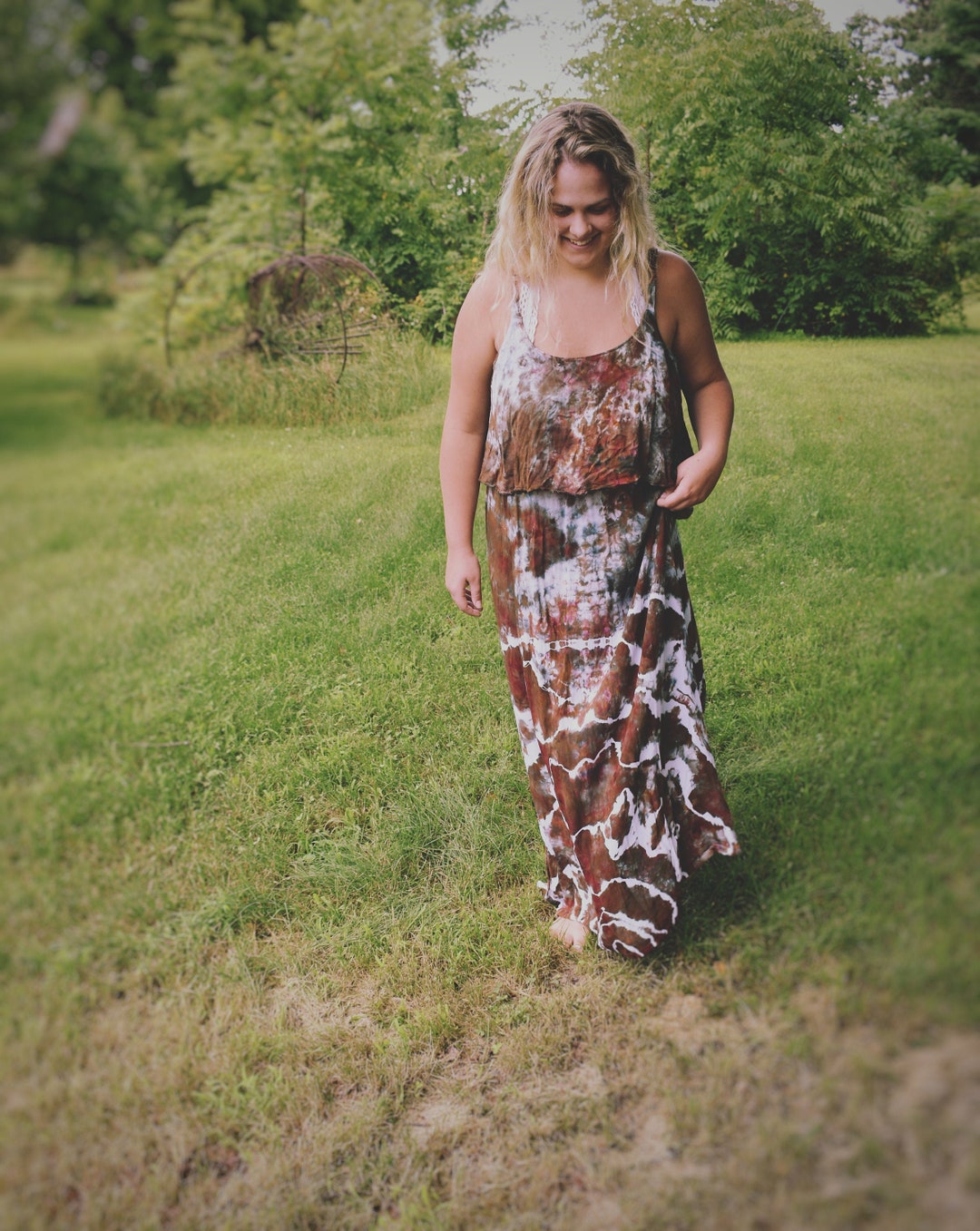 Tie Dye Maxi Slip Dress | Hand Dyed Bohemian Dress | Festival Hippie ...