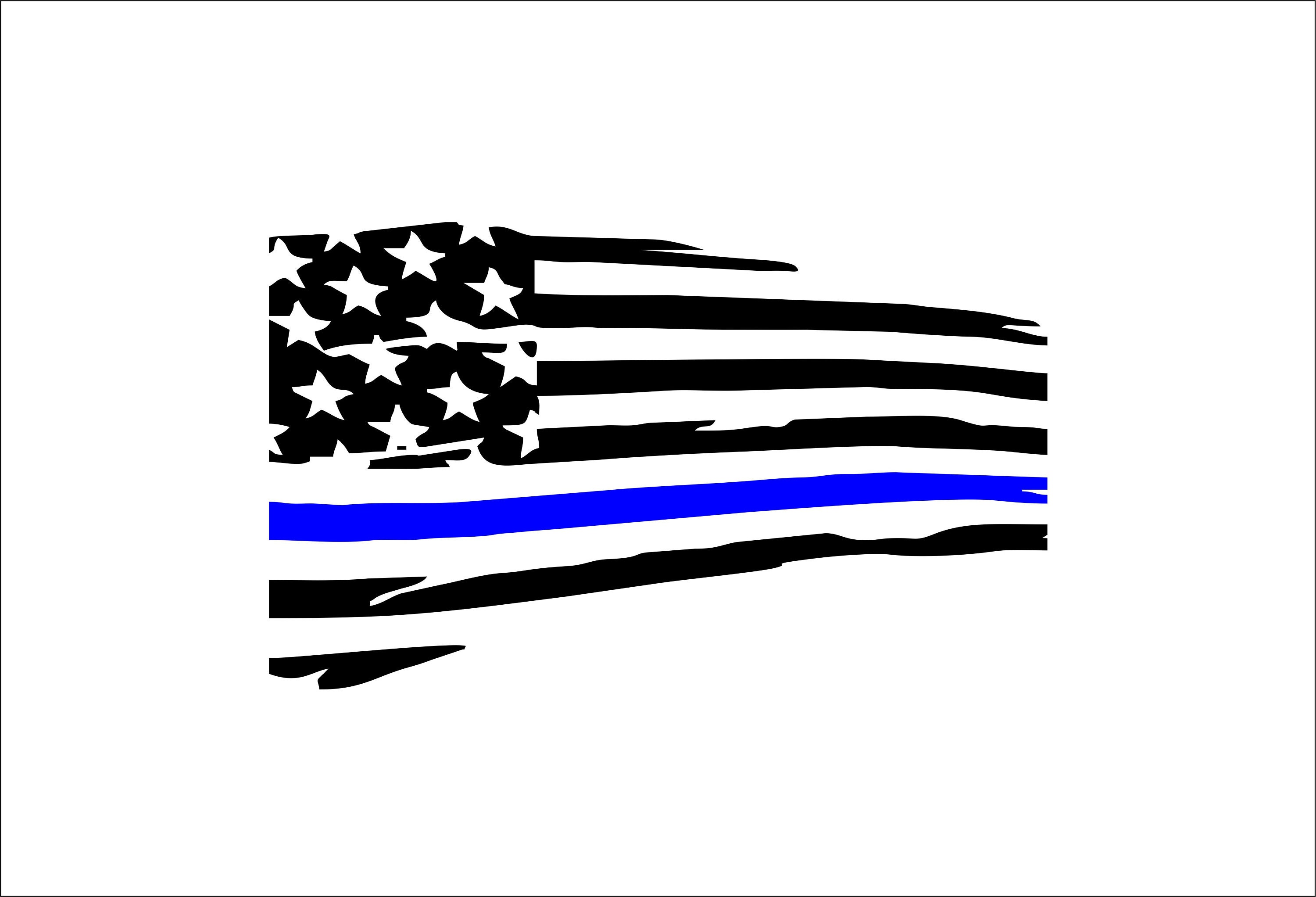 Thin Blue Line Flag Ai,svg,cdr, Cut File, Cricut, Digital File ...