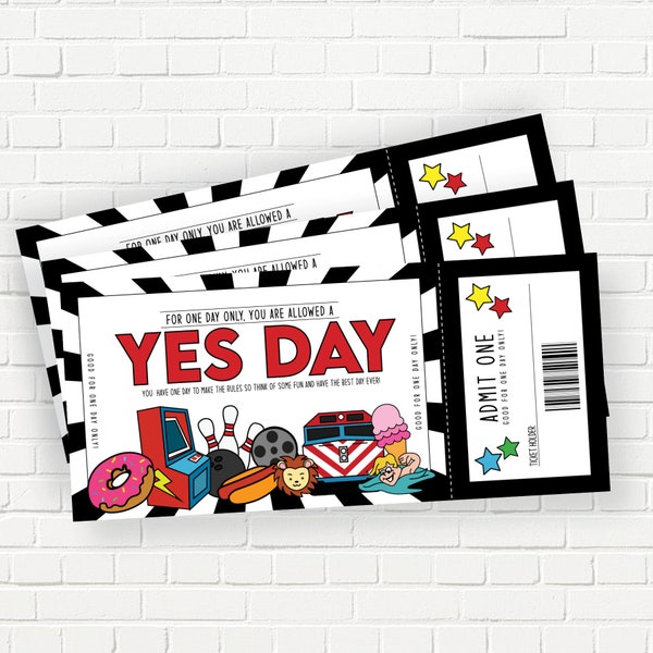 Yes Day Certificate - Etsy