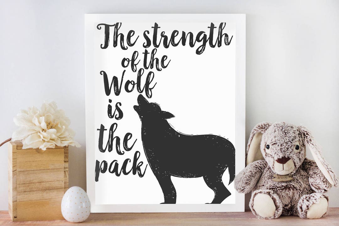 The Strength of the Wolf is the Pack Woodland Wolf Boys Nursery Print ...