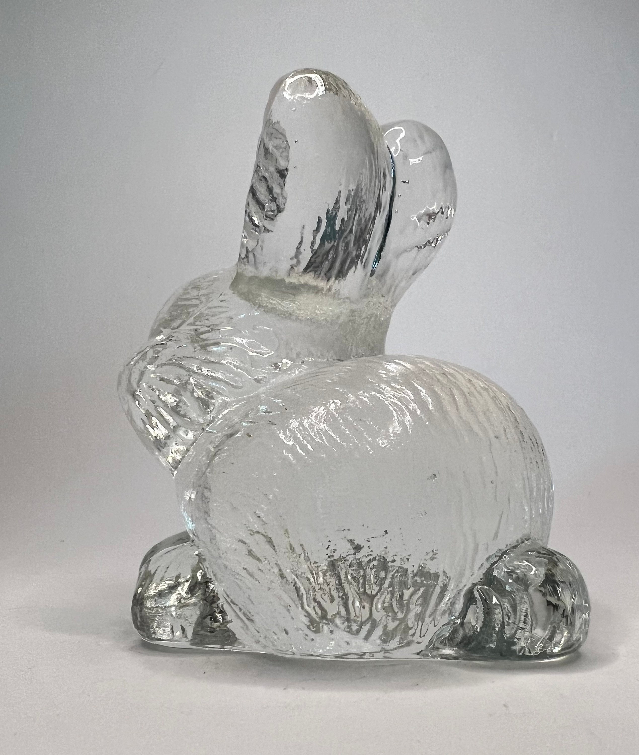 Vintage Goebel Clear Glass Bunny Rabbit Great Whimsical Detail ...