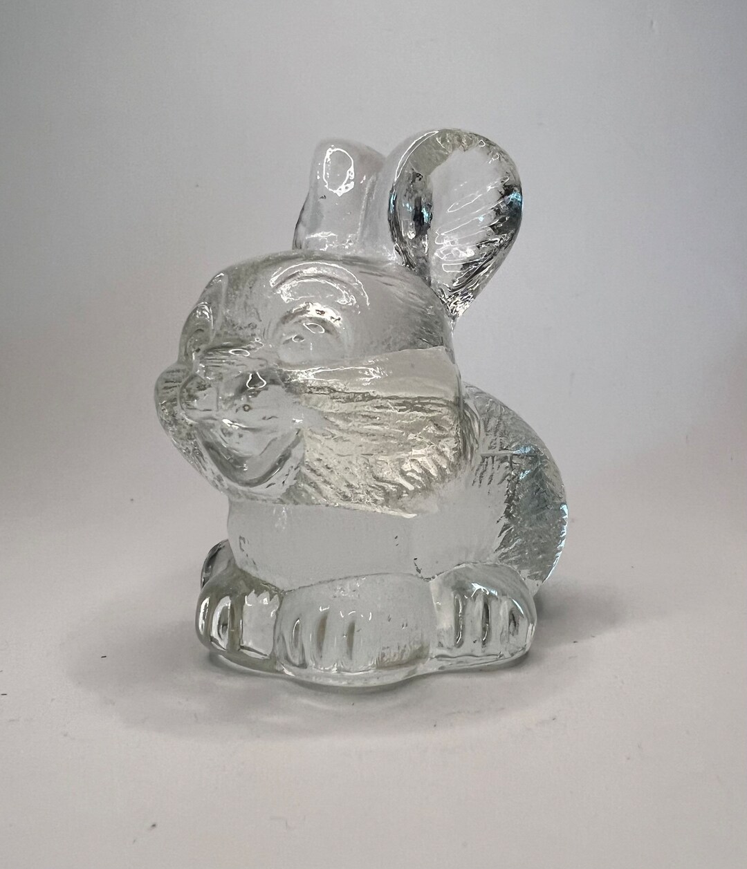Vintage Goebel Clear Glass Bunny Rabbit Great Whimsical Detail ...