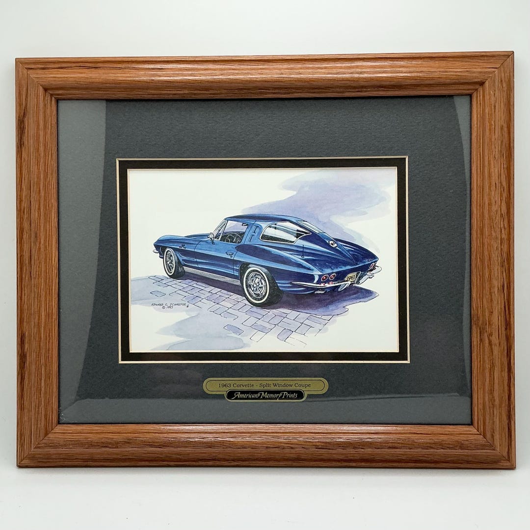 Vintage Framed 1963 Corvette Split Window Coupe by American Memory ...