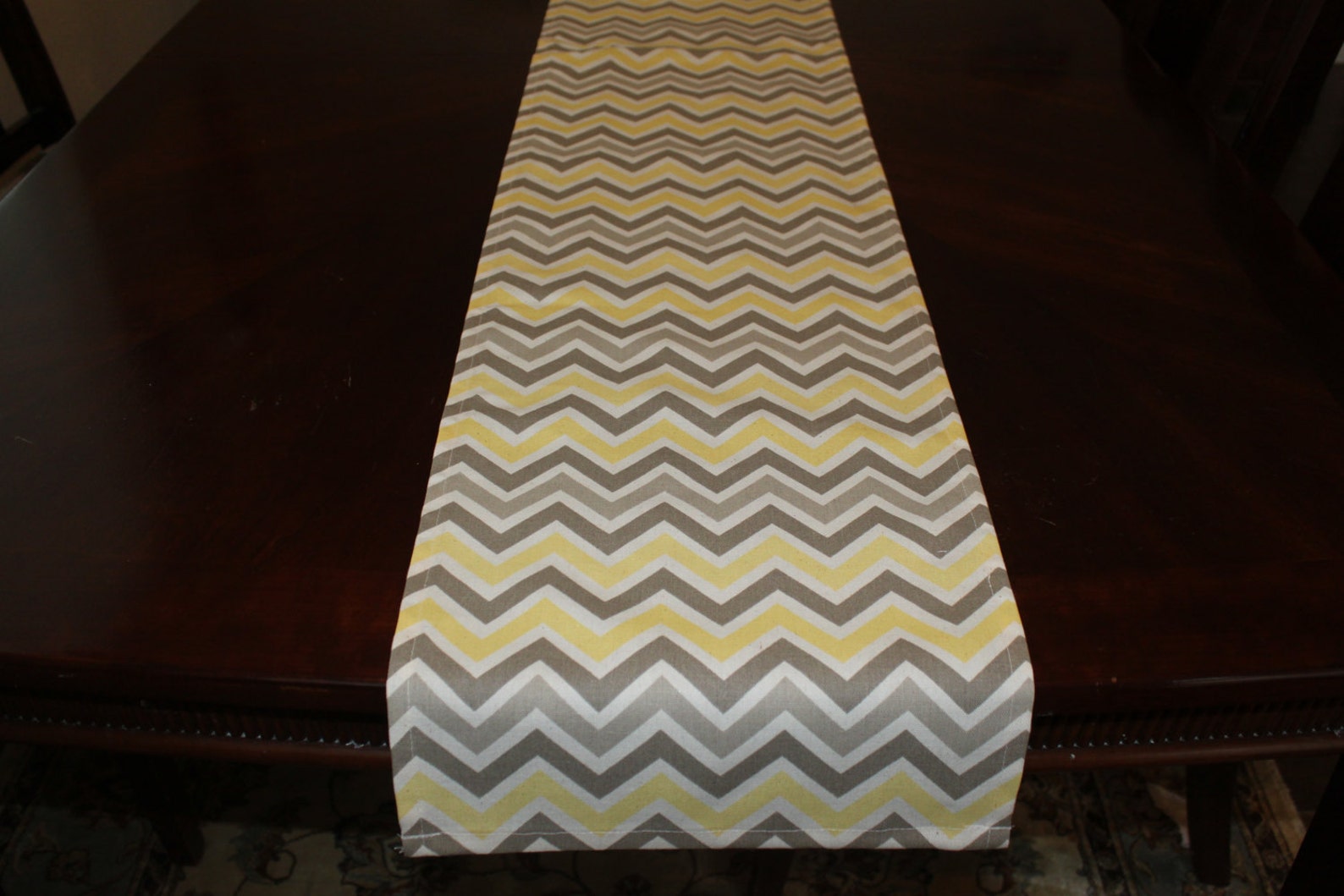 Table runners Premier Prints zig-zag yellow gray natural | Etsy