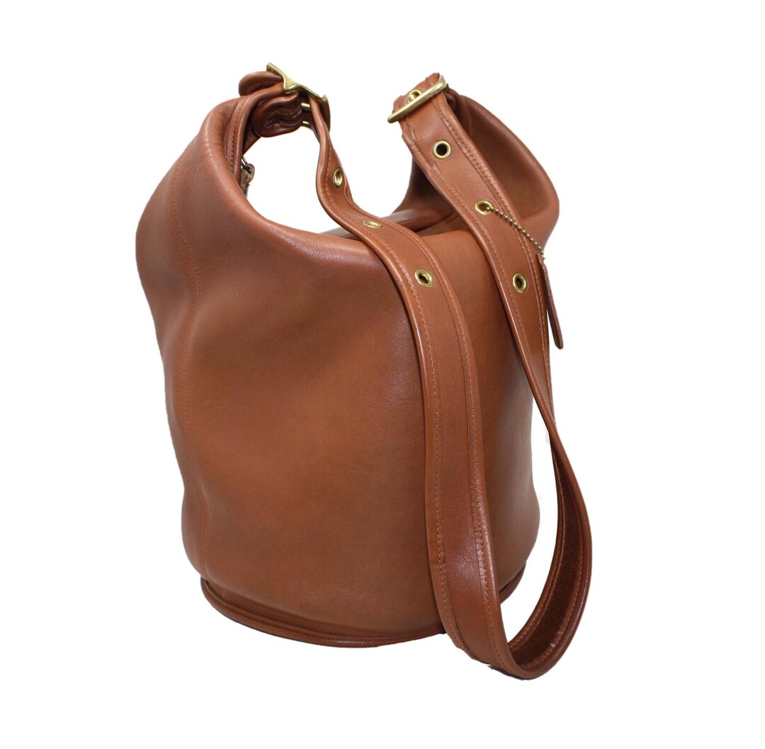 Coach XL Duffel Style 9085 in British Tan Leather, Large Bucket Bag ...