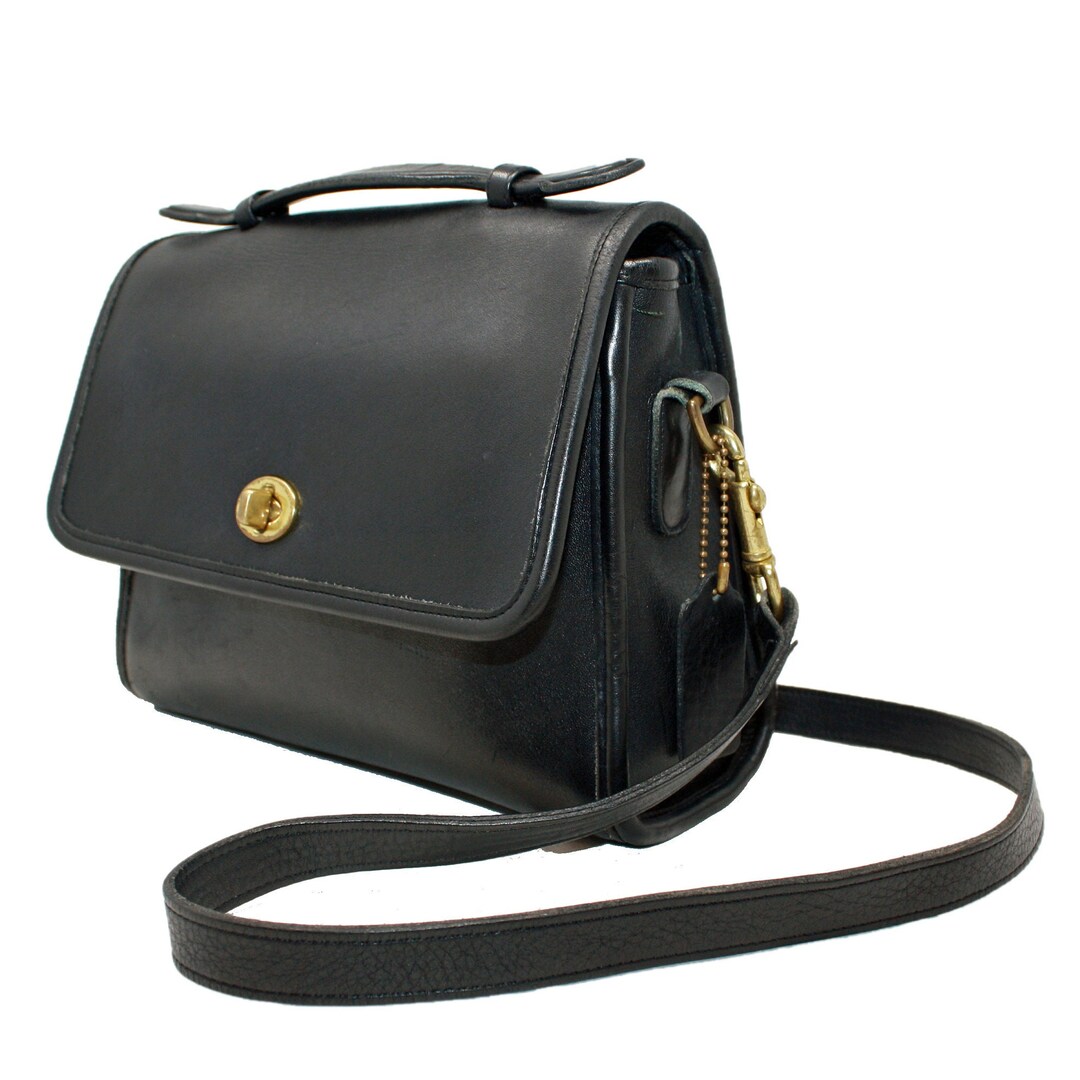 Coach Court Crossbody Style 9870 in Black Leather 90's - Etsy