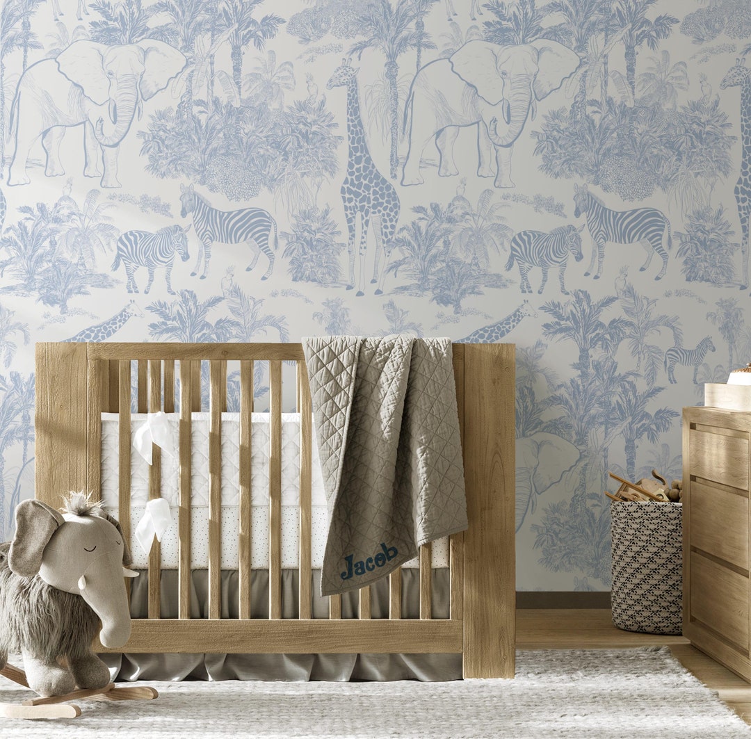 Vintage Safari Animals Self-adhesive Removable Wallpaper, Peel & Stick ...