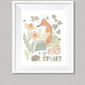 Fox Printable Art for Kid's Room, Nursery Wall Art, Kids Room Decor ...