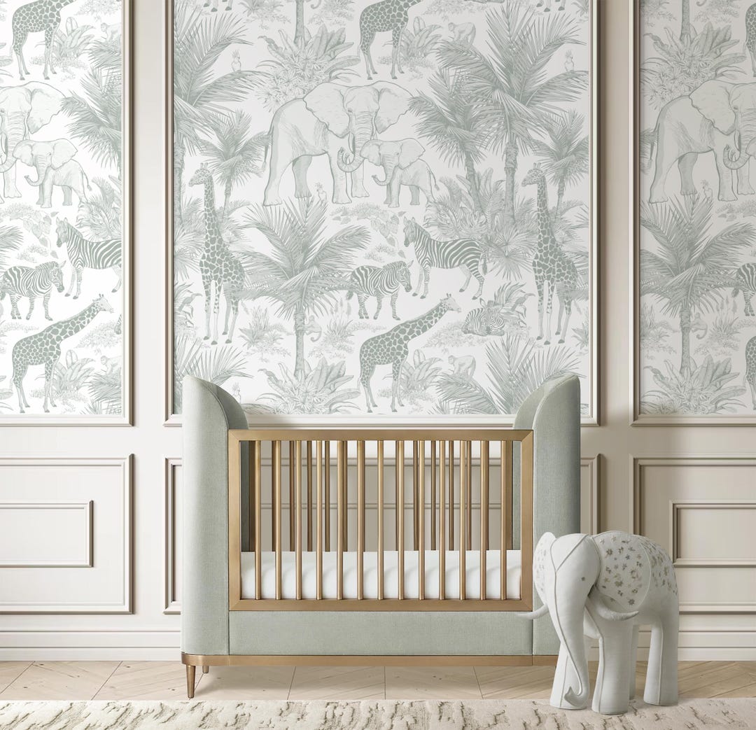 Vintage Safari Animals Self-adhesive Removable Wallpaper, Peel & Stick ...