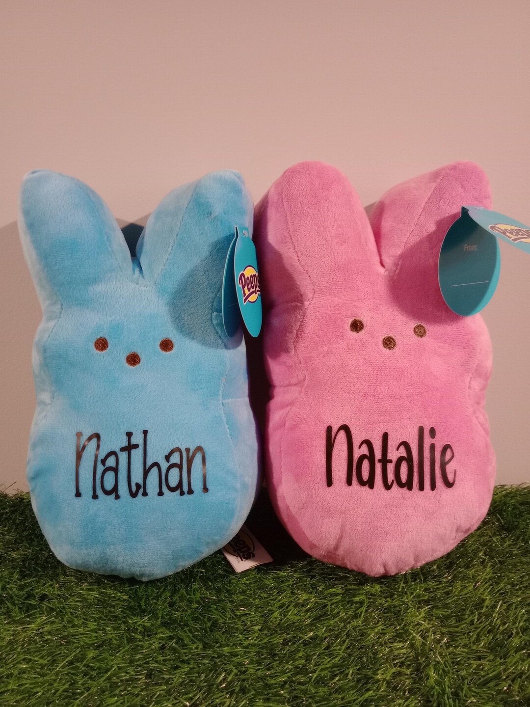 10" Personalized Easter Peeps Plush/ Easter Basket Filler/ Bunny Gift ...