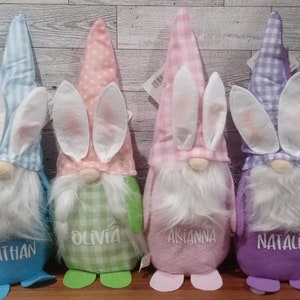 Personalized Gnome Easter Bunny, Custom Gnome Bunny, Easter Gnome ...