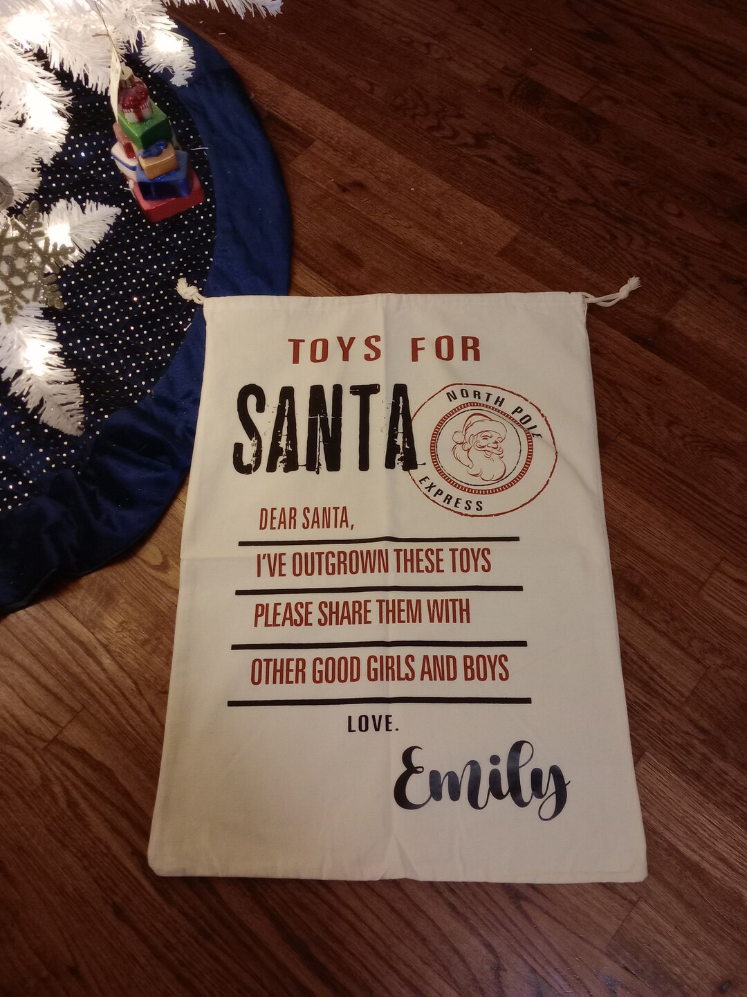 Personalized Old Toys for Santa Sack, Christmas Toy Donation Bag ...