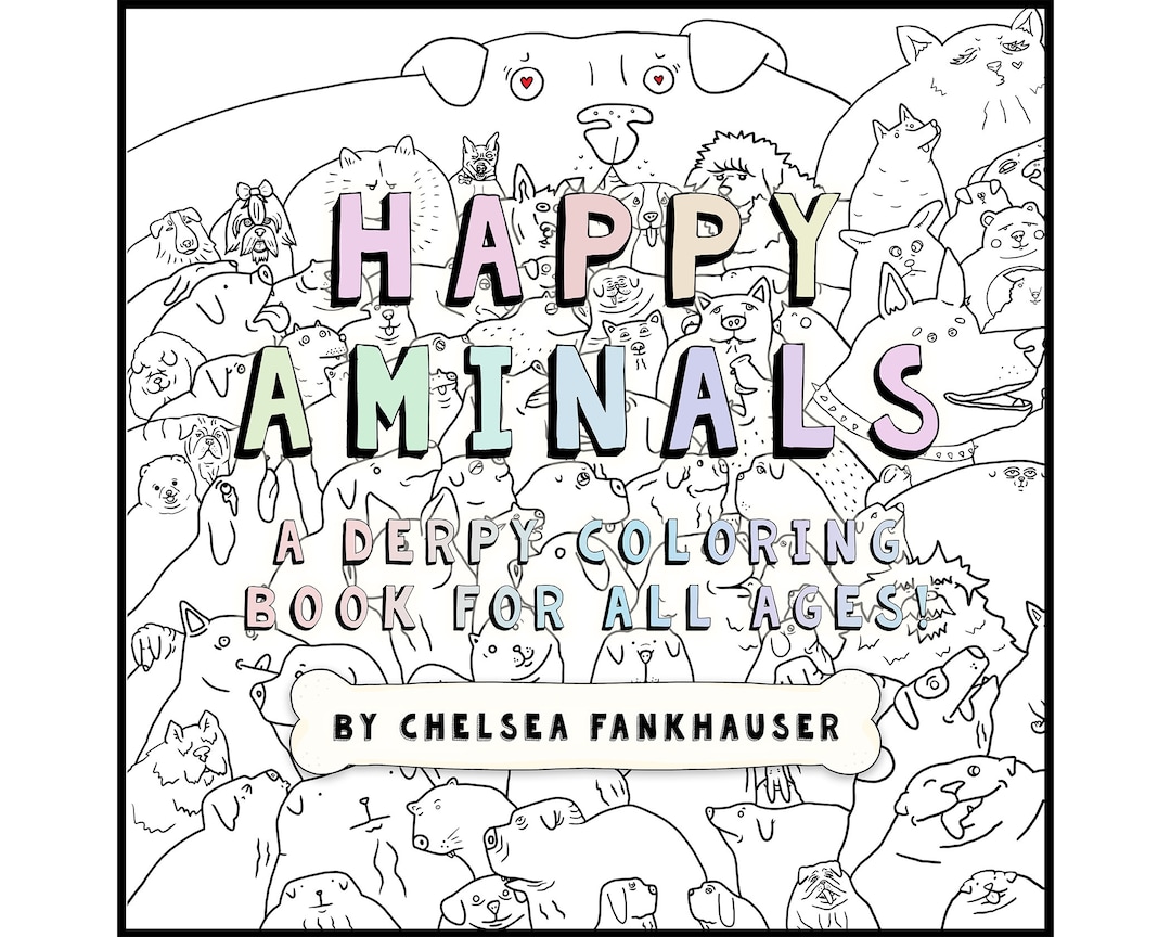 Happy Aminals: A Derpy Coloring Book for All Ages! - Etsy