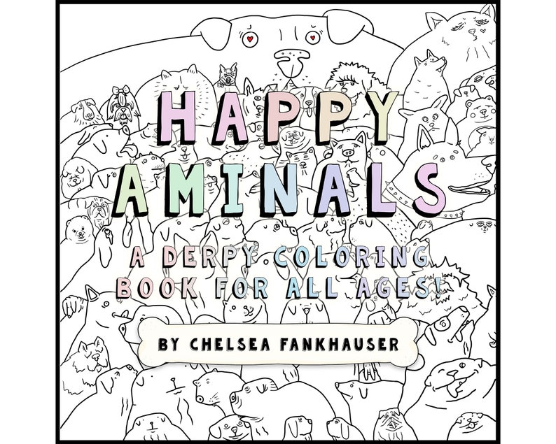 Happy Aminals: A Derpy Coloring Book for All Ages! - Etsy