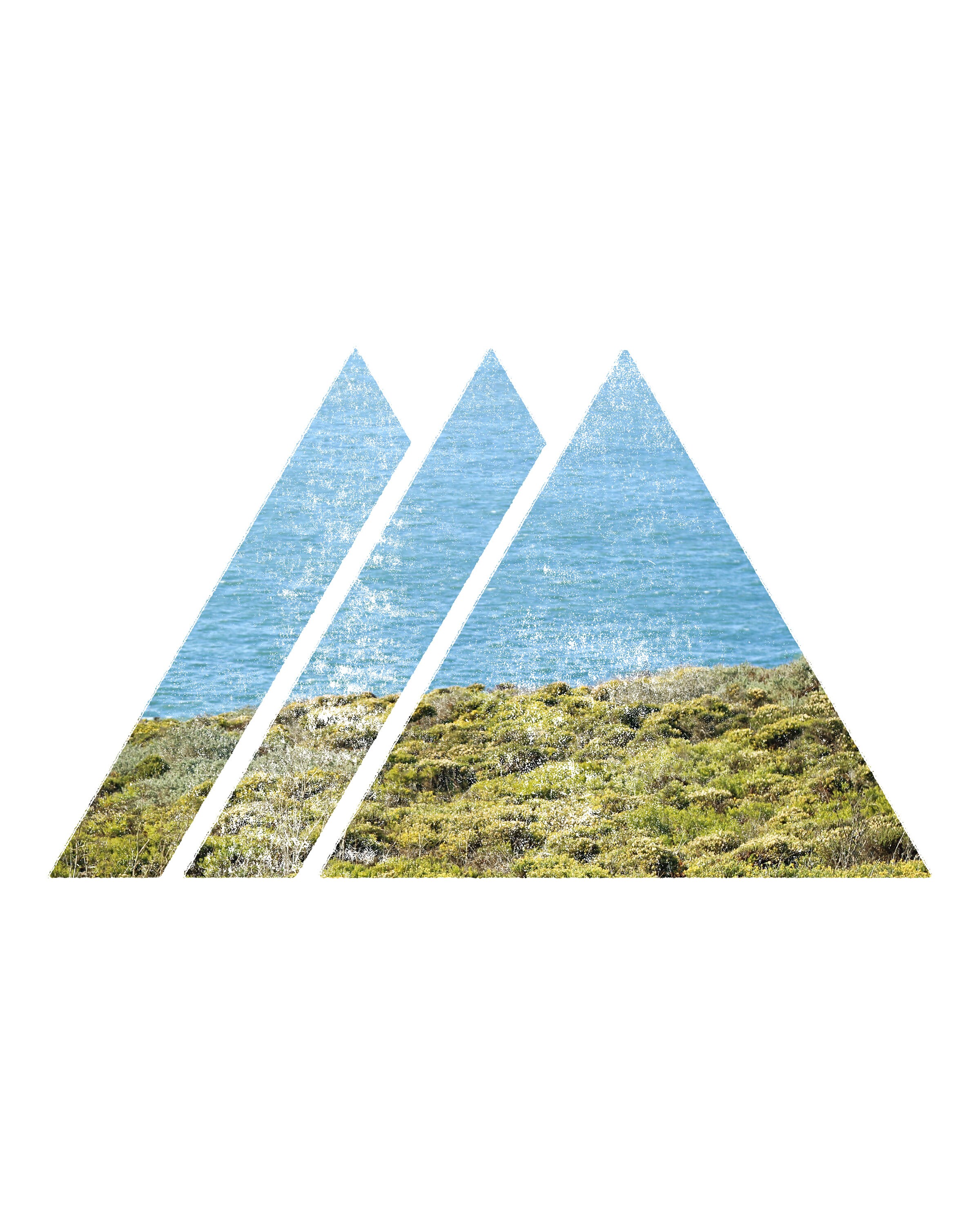 Triangle Wall Decor, Abstract Triangle Art, Ocean Art Print, Minimalist ...