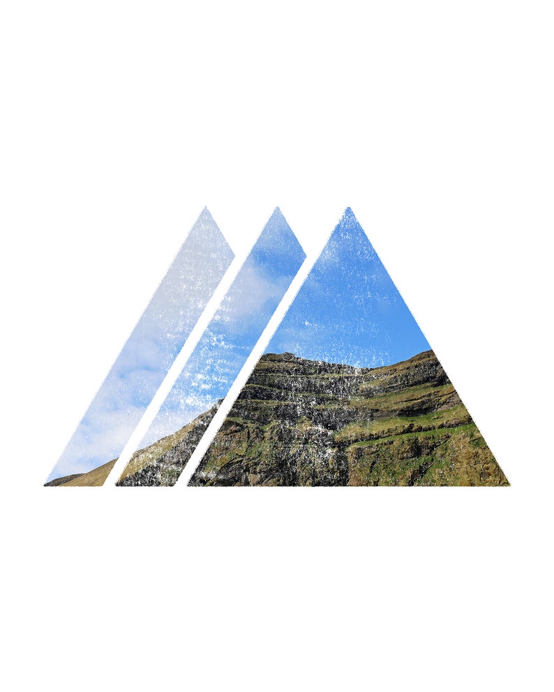 Digital Download, Geometric Mountain Art, Triangle Wall Decor, Mountain ...