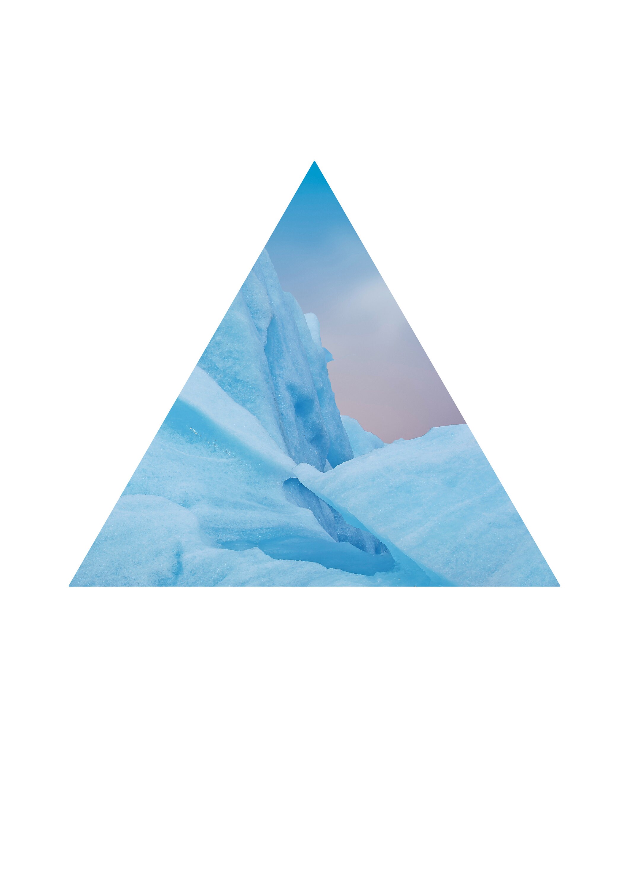 Icelandic Iceberg Poster, Triangle Wall Decor, Minimalist Scandinavian ...