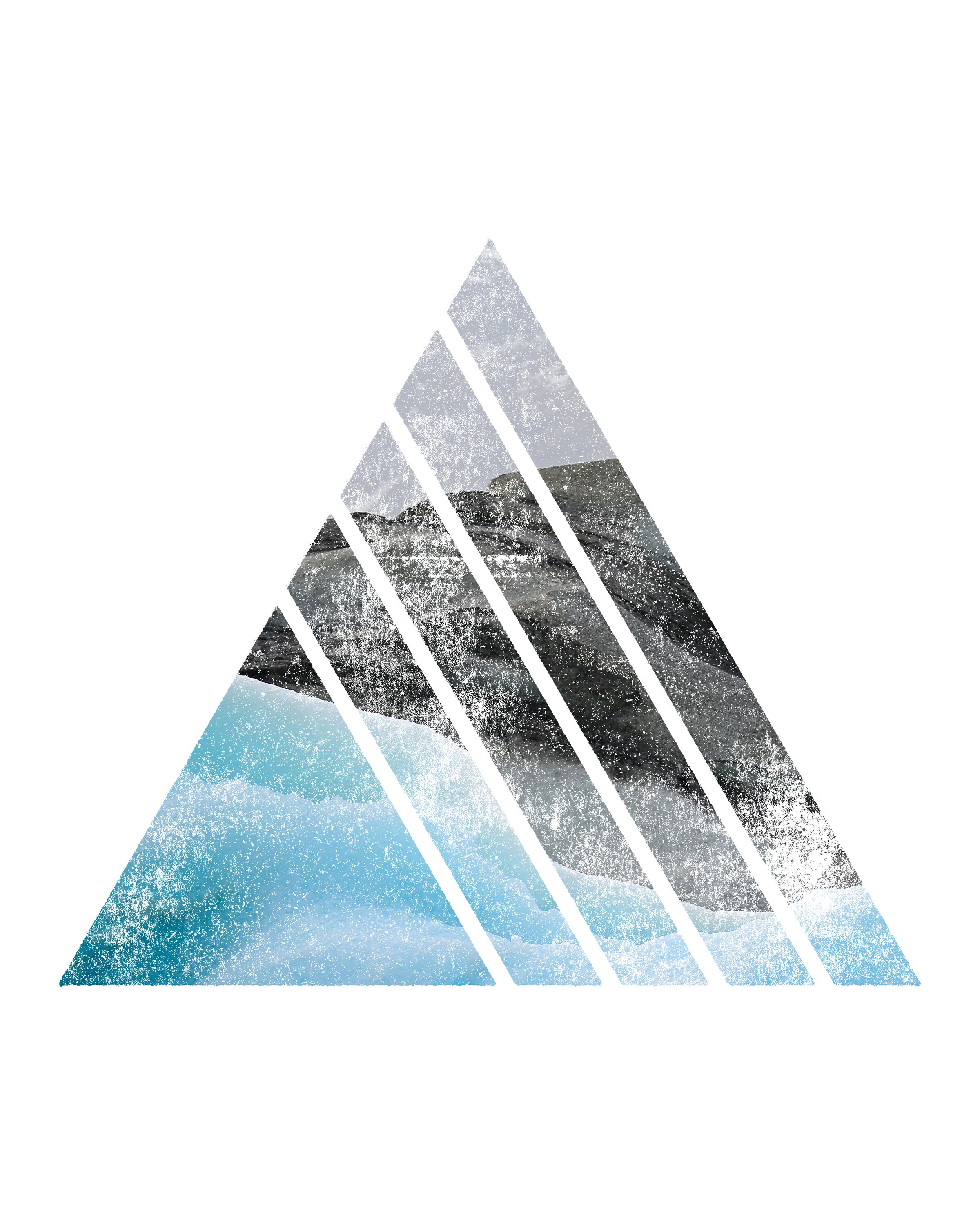 Icelandic Iceberg Poster, Triangle Wall Decor, Minimalist Scandinavian ...