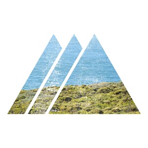 Triangle Wall Decor, Abstract Triangle Art, Ocean Art Print, Minimalist ...