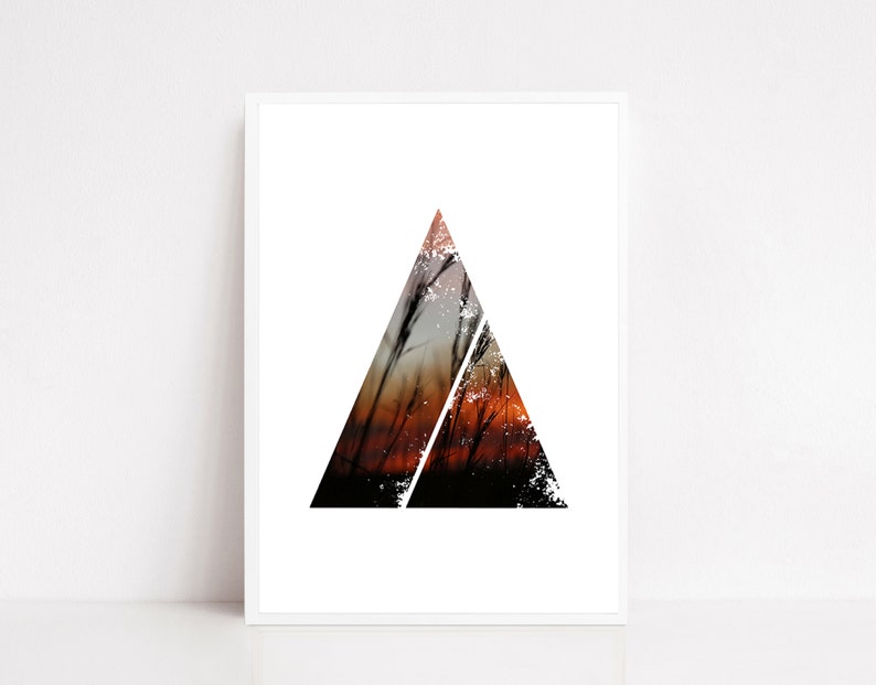 Sunset Wall Art, Sky Art, Home Decor, Minimalist Print, Triangle Print ...
