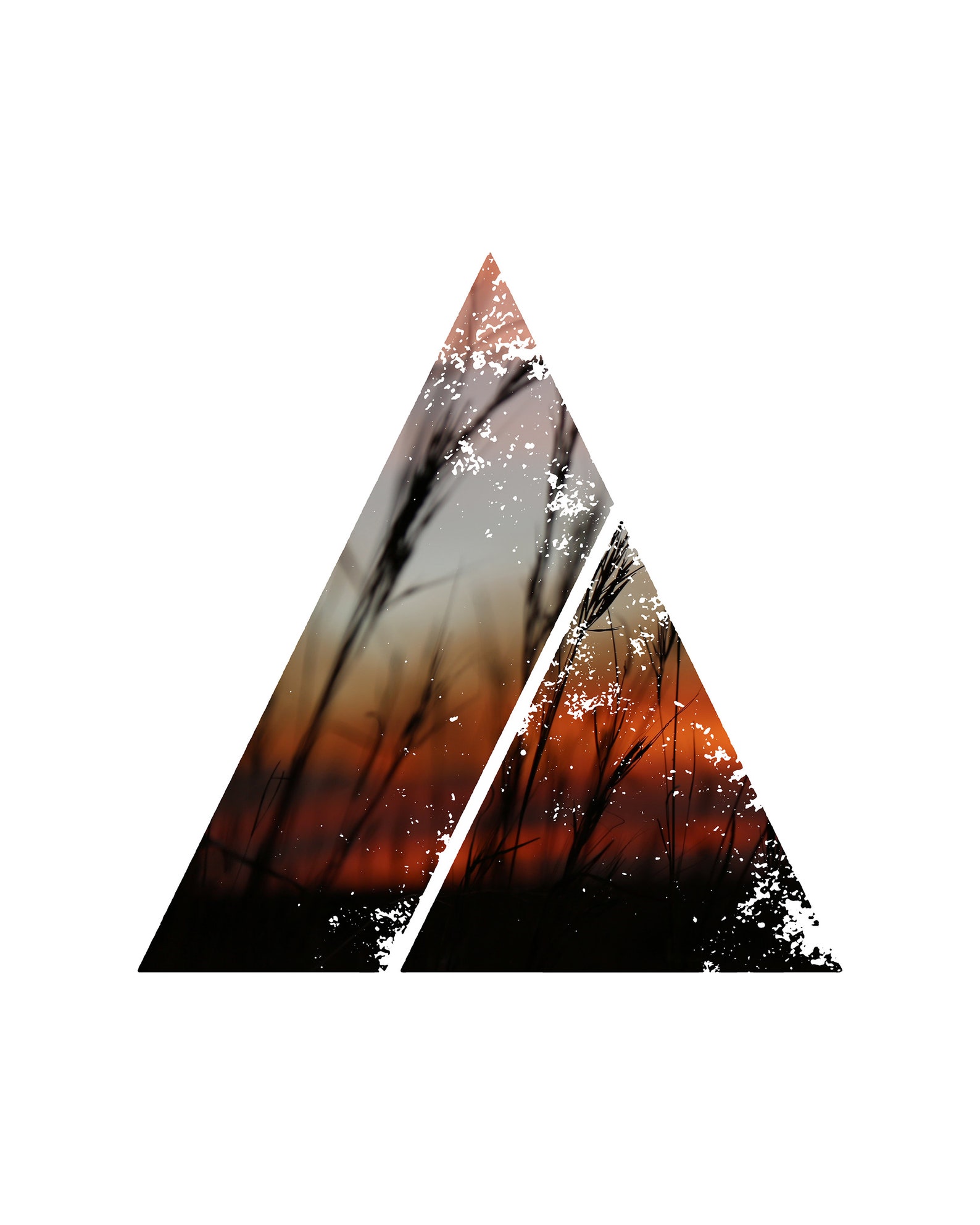 Sunset Wall Art, Sky Art, Home Decor, Minimalist Print, Triangle Print ...