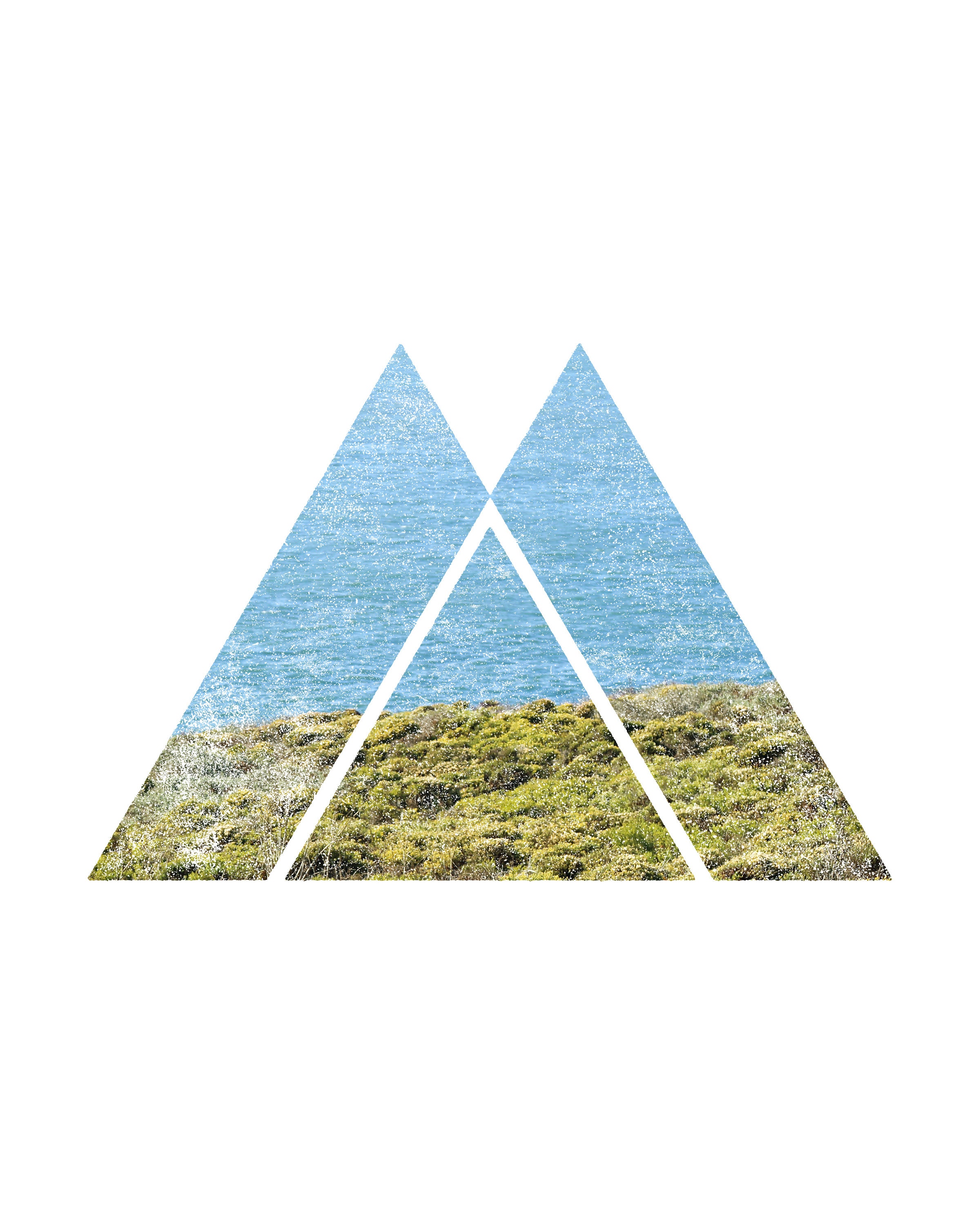 Triangle Wall Decor, Abstract Triangle Art, Ocean Art Print, Minimalist ...