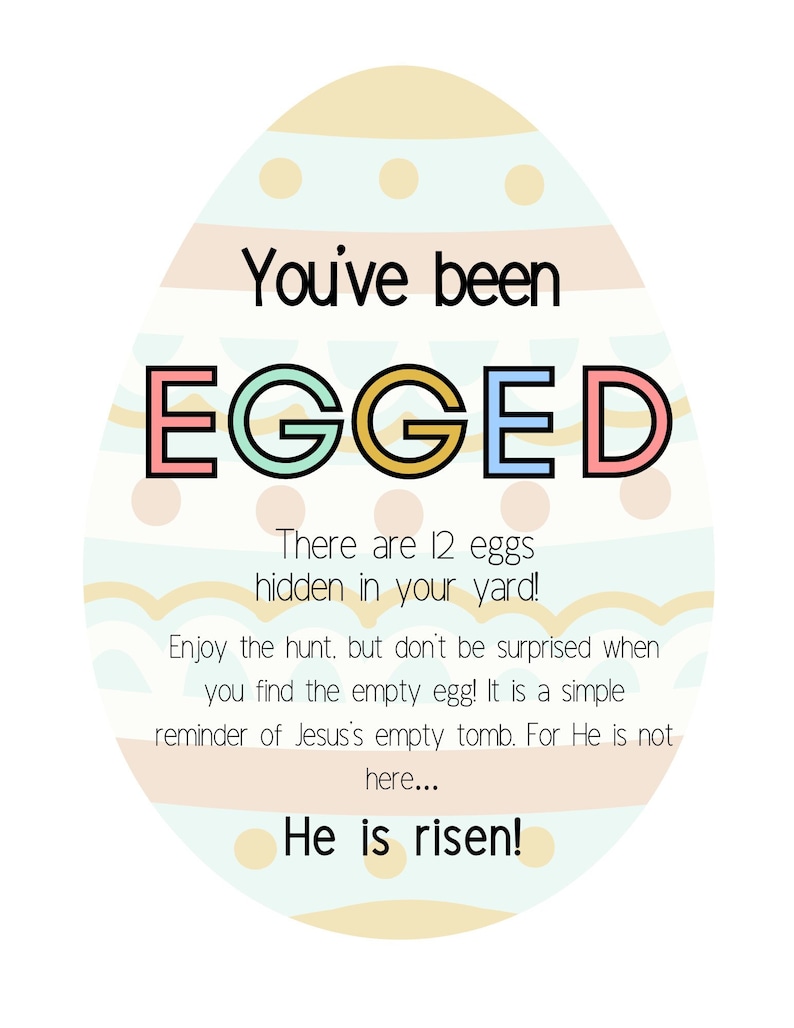 You've Been Egged Printable - Etsy UK