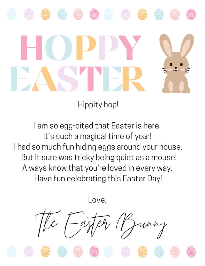 Easter Bunny Letter - Etsy