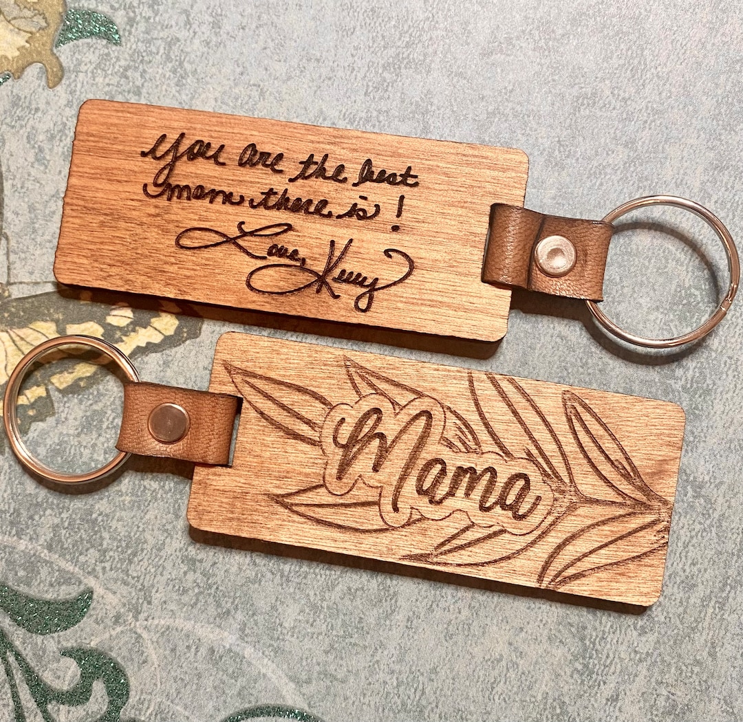 Custom Mama Keychain, Laser Engraved, Wood Keychain, Engraved Keychain ...