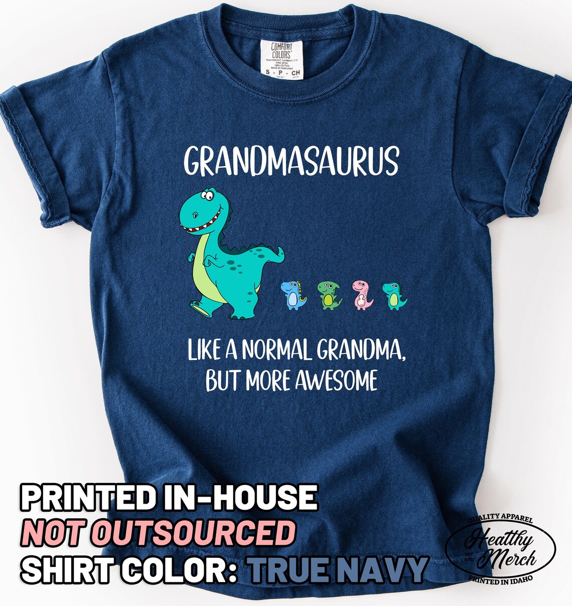 Grandmasaurus Shirt Comfort Colors Shirt Print, Dinosaur Grandma T ...