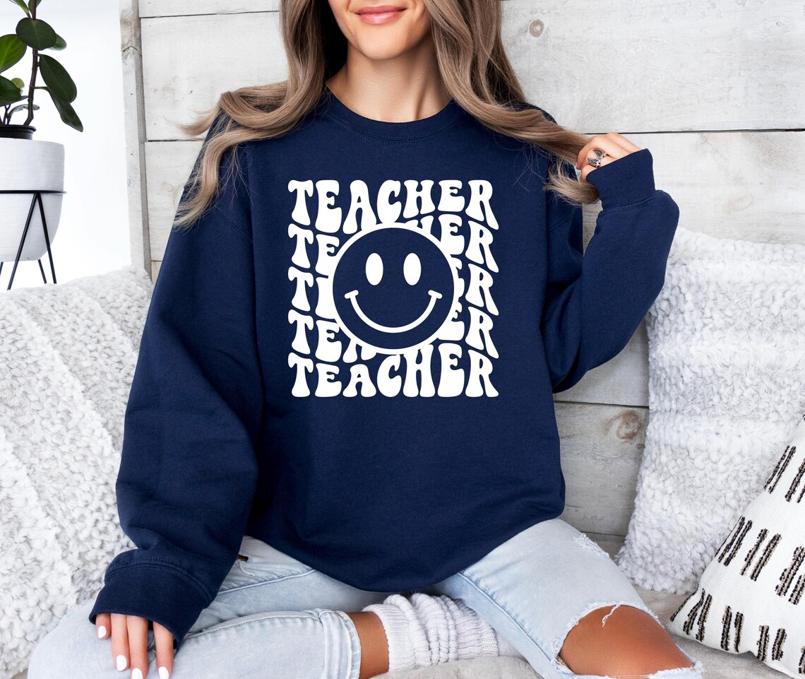 Retro Teacher Sweatshirt, Fall Teacher Apparel, Teacher Shirt, Teacher ...