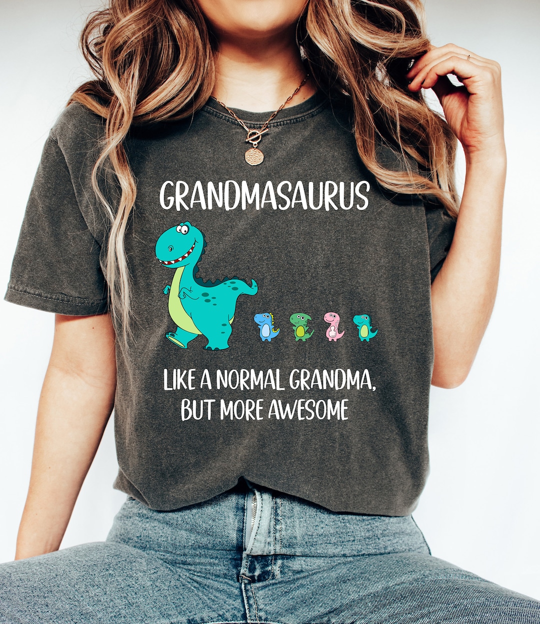 Grandmasaurus Shirt Comfort Colors Shirt Print, Dinosaur Grandma T ...