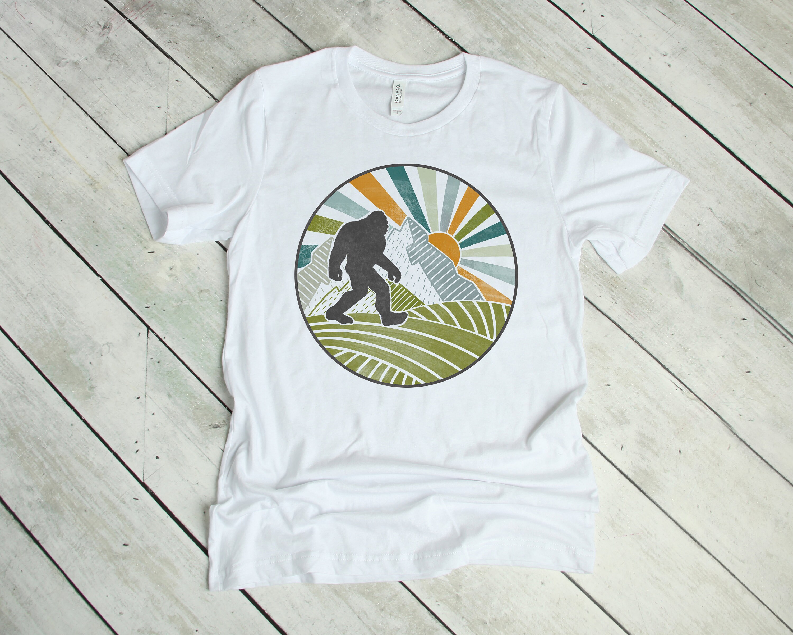 Retro Bigfoot Shirt, Sasquatch Shirt, Bigfoot T Shirt, Hiking Shirt ...