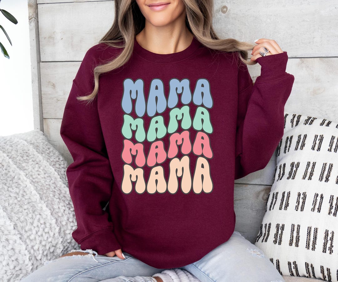 Retro Mama Sweatshirt, Vintage Retro Mom Sweatshirt, Mom Shirt, Mom ...