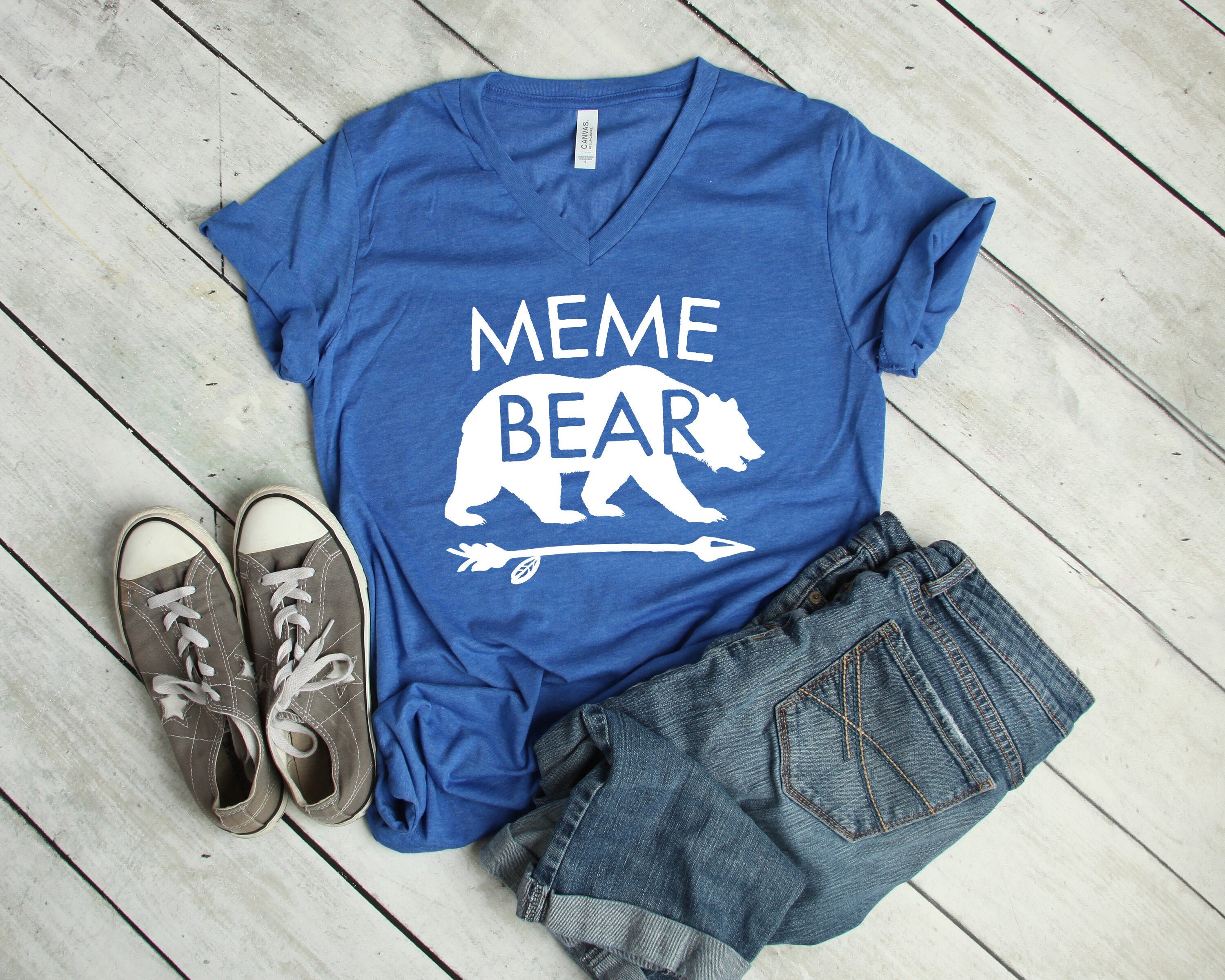 Meme Bear Shirt V Neck Unisex Meme Shirt Bear Family Shirts - Etsy