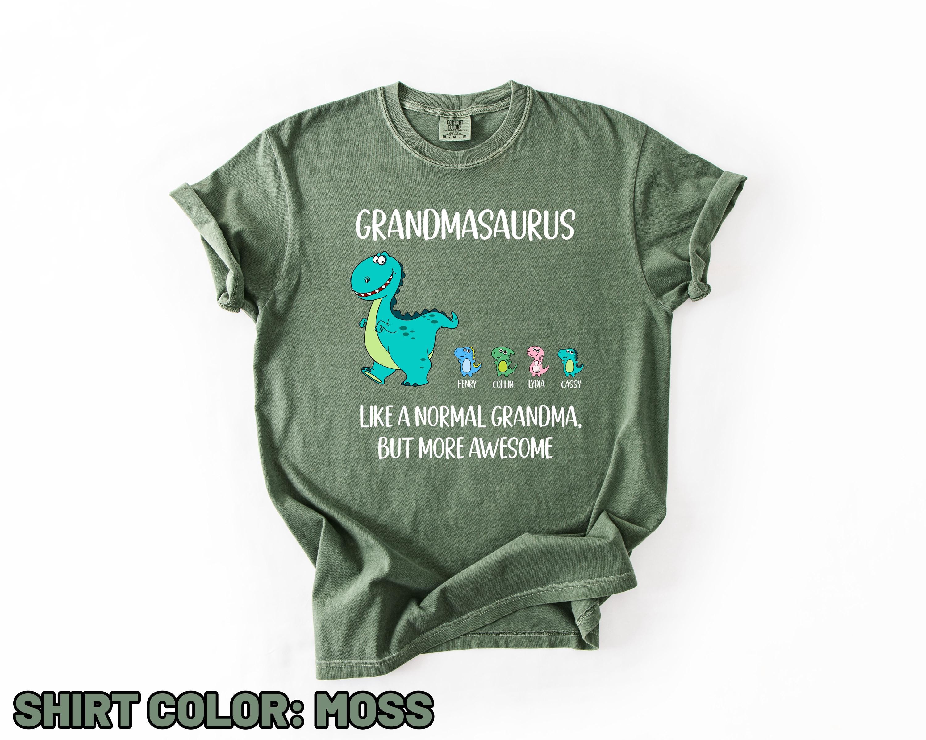 Grandmasaurus Shirt Comfort Colors Shirt Print, Dinosaur Grandma T ...