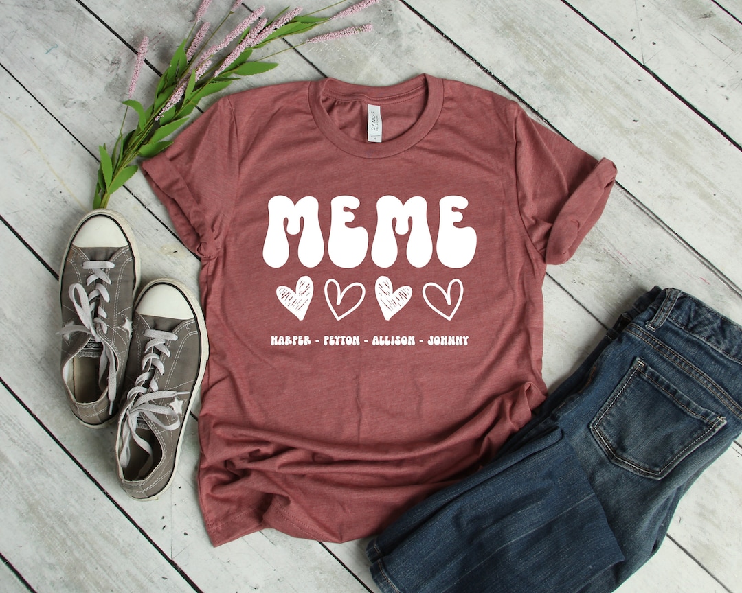 Custom Meme Shirt, Personalized Kids Names Meme Shirt, Retro Meme ...