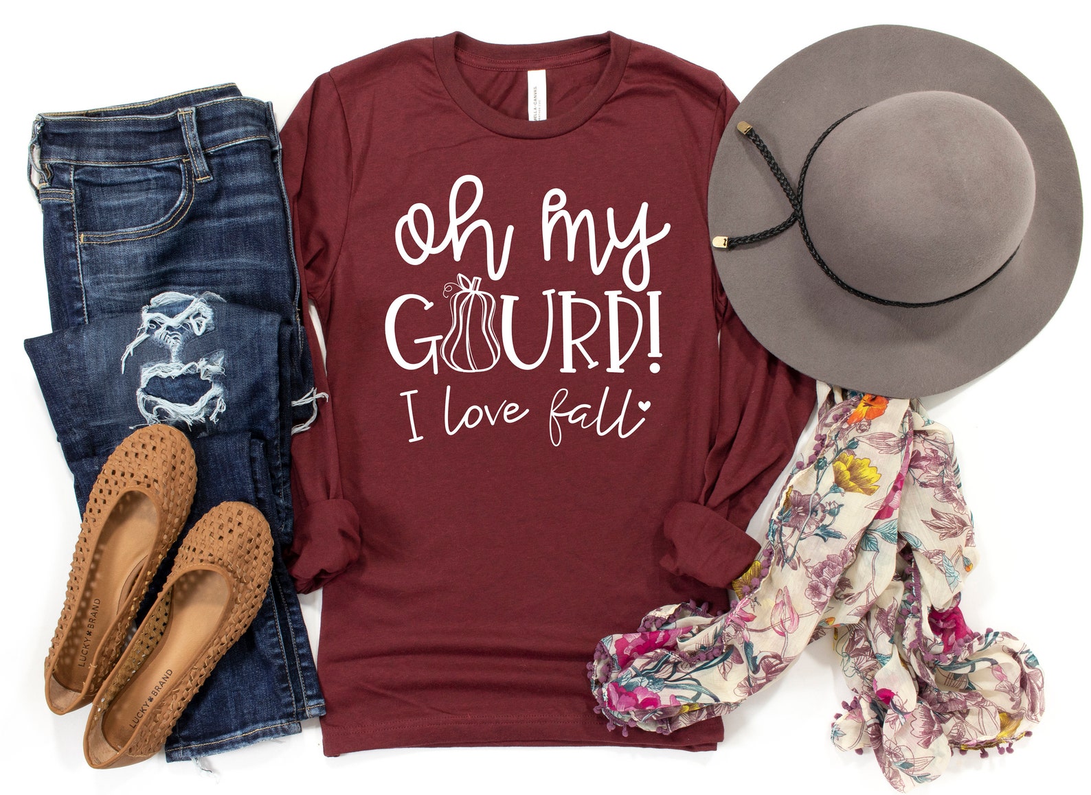 Fall Shirt Long Sleeve Unisex, Oh My Gourd Shirt, Fall Tshirts, Funny ...