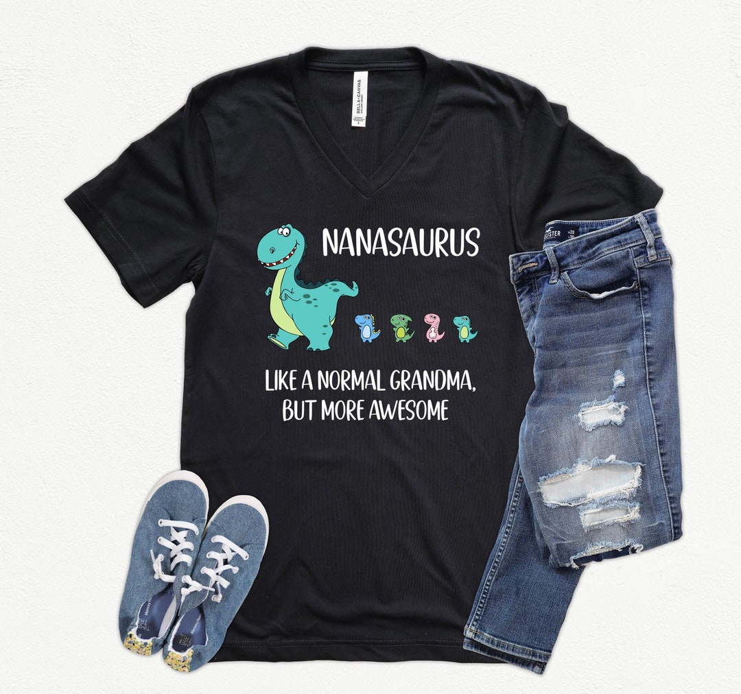 Custom Nana Shirt V Neck, Nanasaurus Shirt V-neck, Nana Again Shirt ...