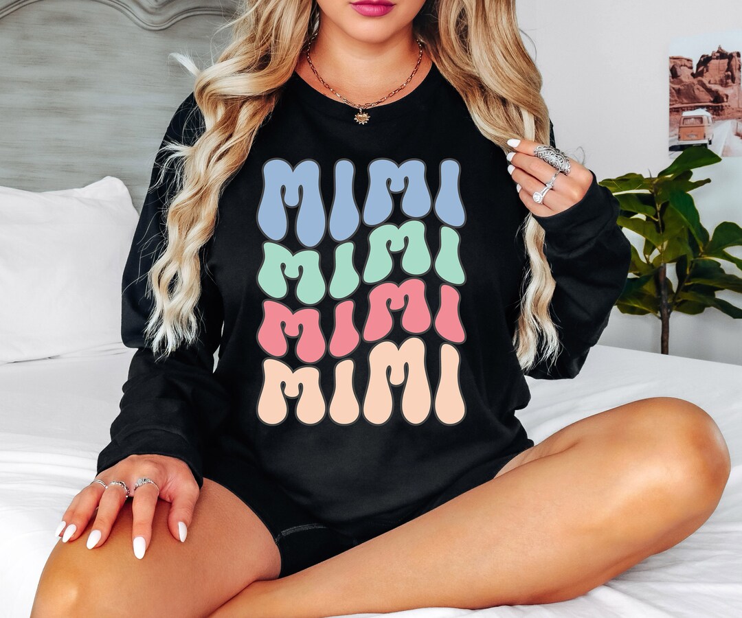 Retro Mimi Shirt Long Sleeve, Long Sleeve Mimi Tshirt, Mimi Gift, Mother's Day Shirt, Grandma ...